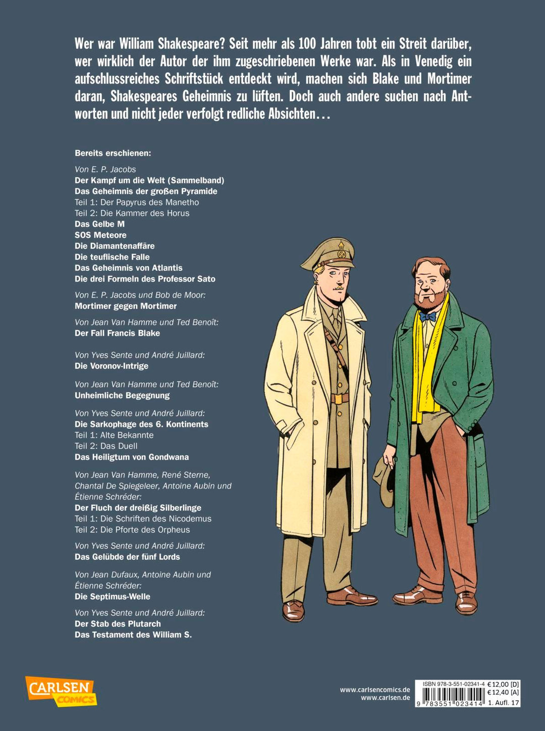 Blake und Mortimer 21: Das Testament des William S. | Sente, Yves ...